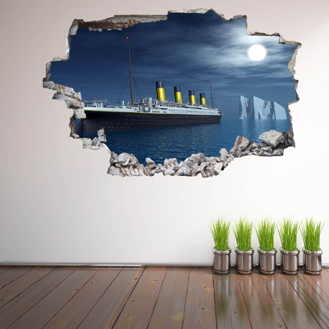 Titanic Iceberg Wall Sticker Mural Decal Print Art Moon Ocean - Etsy UK