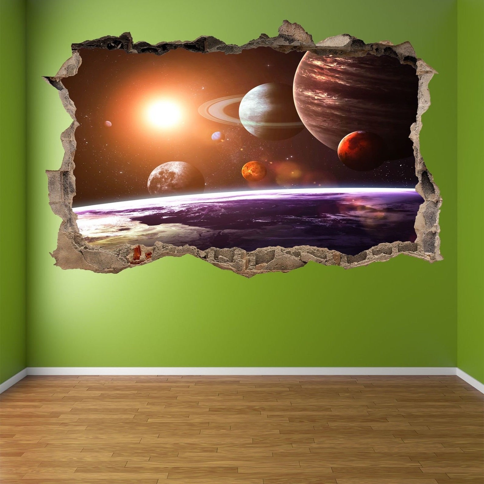 Planets Space Wall Sticker Mural Decal Print Art Astronomy - Etsy