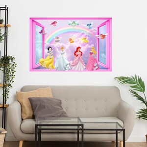 Princess Fairies Rainbow Wall Decal Sticker Mural Poster Print Art Kids ...
