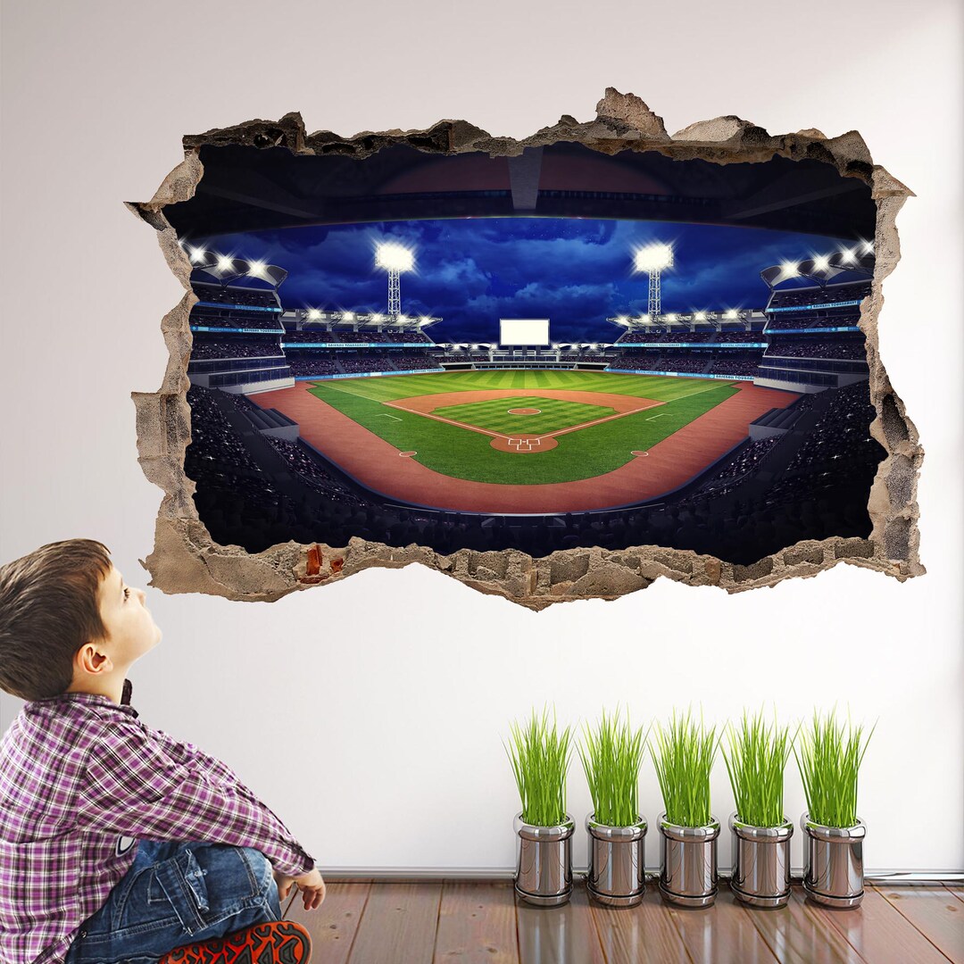 Baseball Stadium Wall Decal Sticker Mural Poster Print Art Kids Bedroom ...