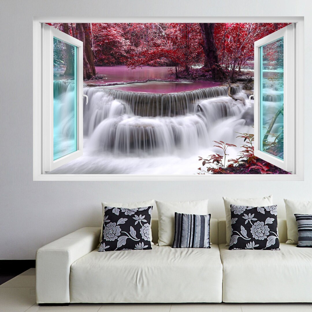Waterfall Wall Decal Mural Sticker Poster Print Art Home Office Decor ...