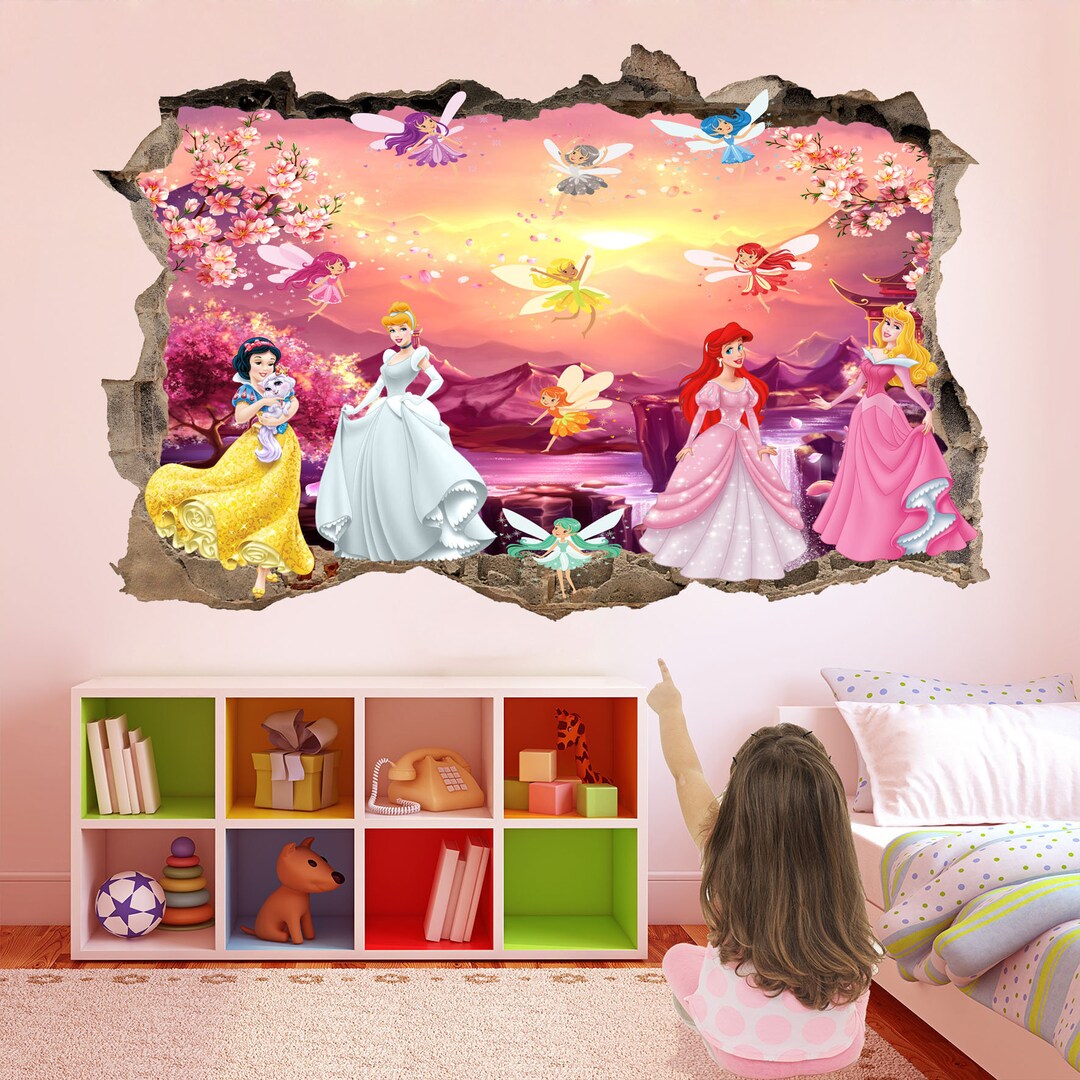 Fairytale Princess Fairies Fantasy Wall Decal Sticker Mural Poster ...