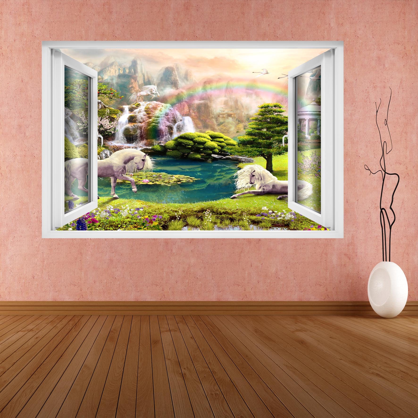 Unicorn Enchanted Forest Fantasy Wall Sticker Mural Decal Print Art ...