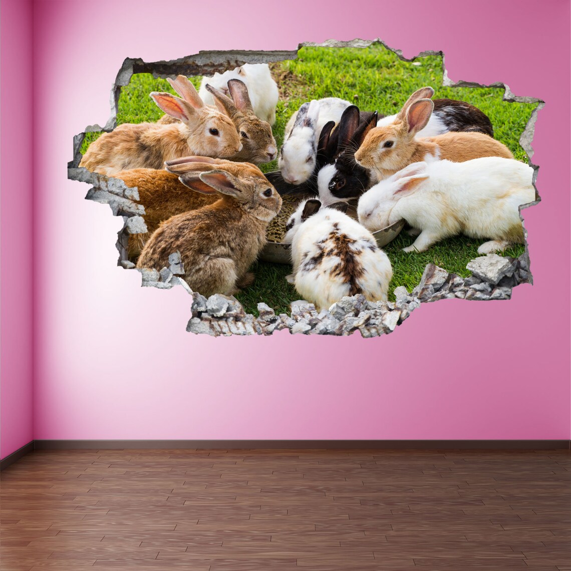 Cute Rabbits Wall Decal Sticker Mural Poster Print Art Kids - Etsy Canada