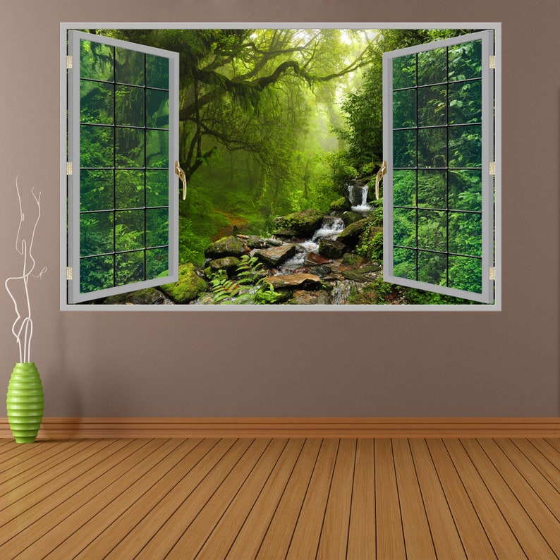 Tropical Forest Trees Wall Decal Sticker Mural Poster Print - Etsy
