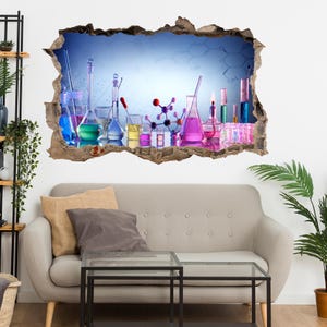 Chemistry Science Scientific Laboratory Glassware Wall Decal Sticker ...