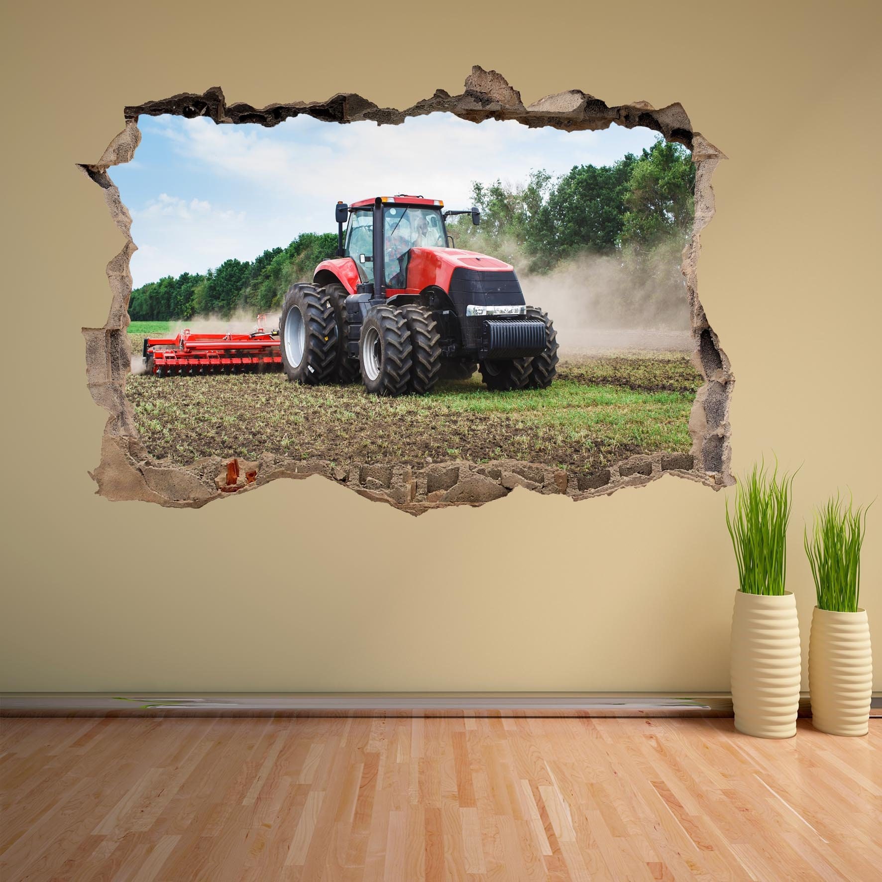 Tractor Wall Sticker Mural Decal Poster Print Art Home Farm - Etsy UK