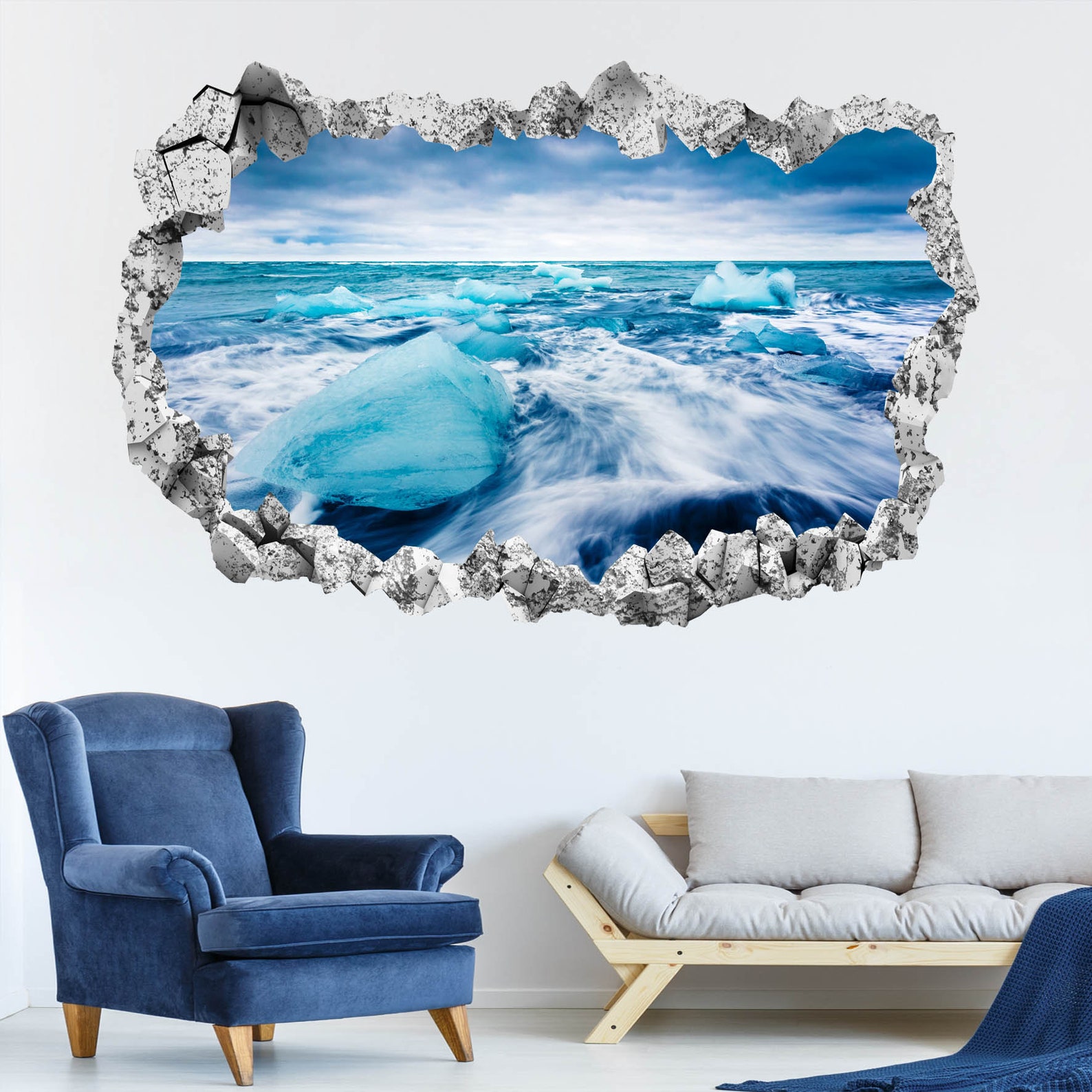 Ocean Waves Wall Decal Sticker Mural Poster Print Art Home Office Decor ...