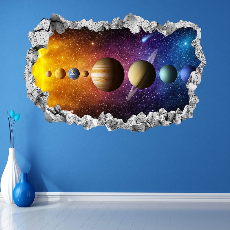 Planets Space Solar System Wall Sticker Mural Decal Print Art | Etsy