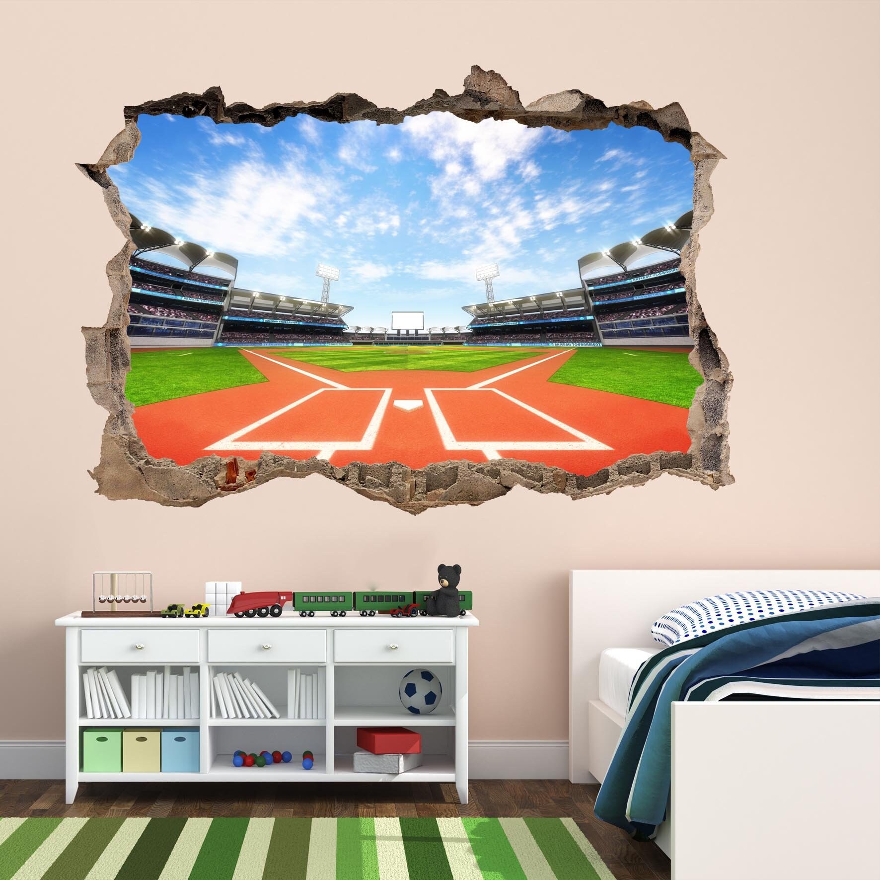 Baseball Stadium Playground Wall Decal Sticker Mural Print Art - Etsy