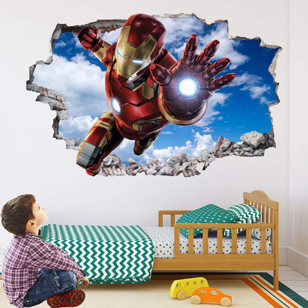 Iron Man Superhero Wall Decal Sticker Mural Poster Print Art Home ...
