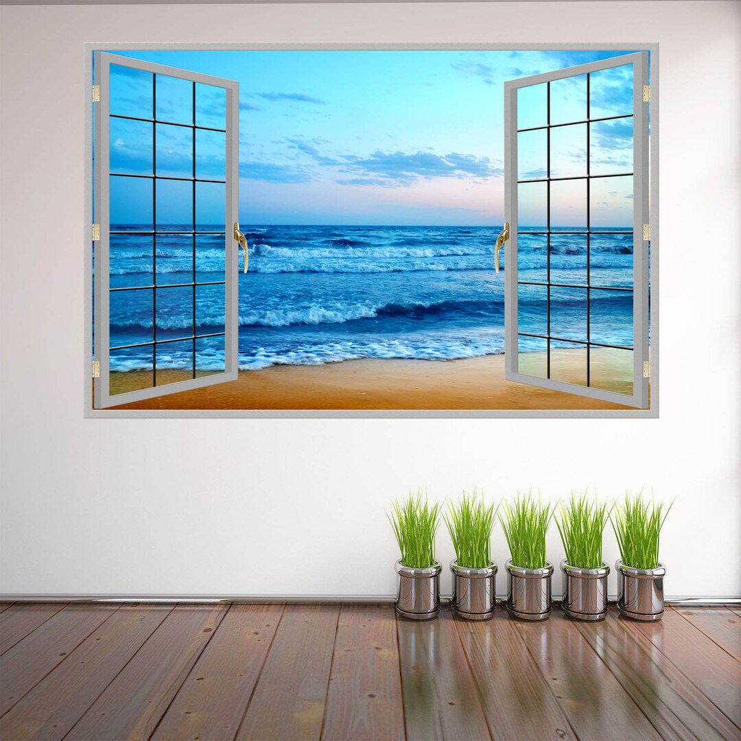Sea Waves Beach Sunset Wall Decal Sticker Mural Poster Print Art Home ...