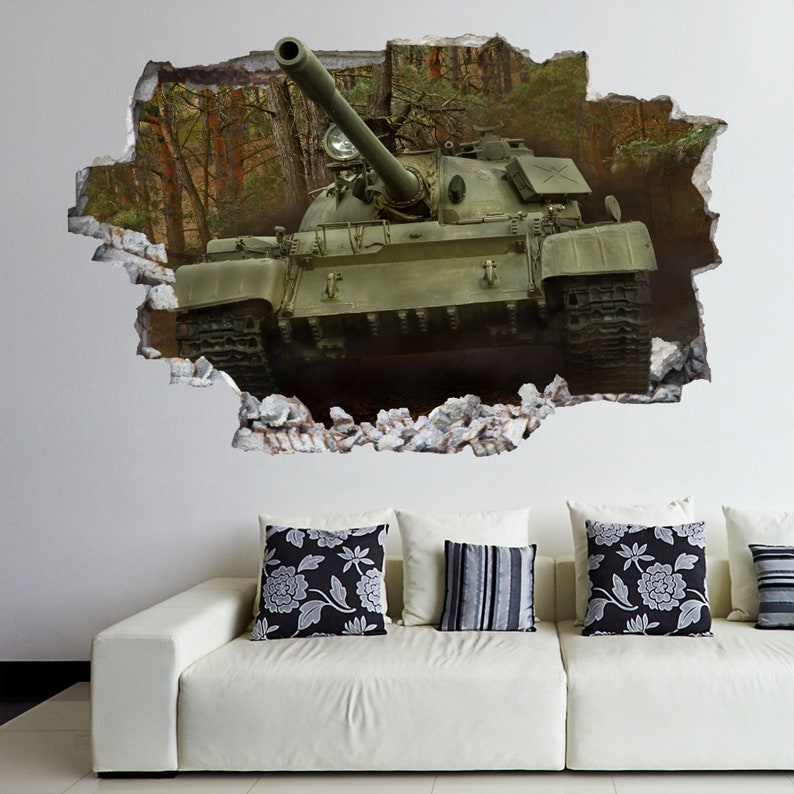 Army Battle War Tank Military Wall Sticker Mural Decal Print Art Kids ...