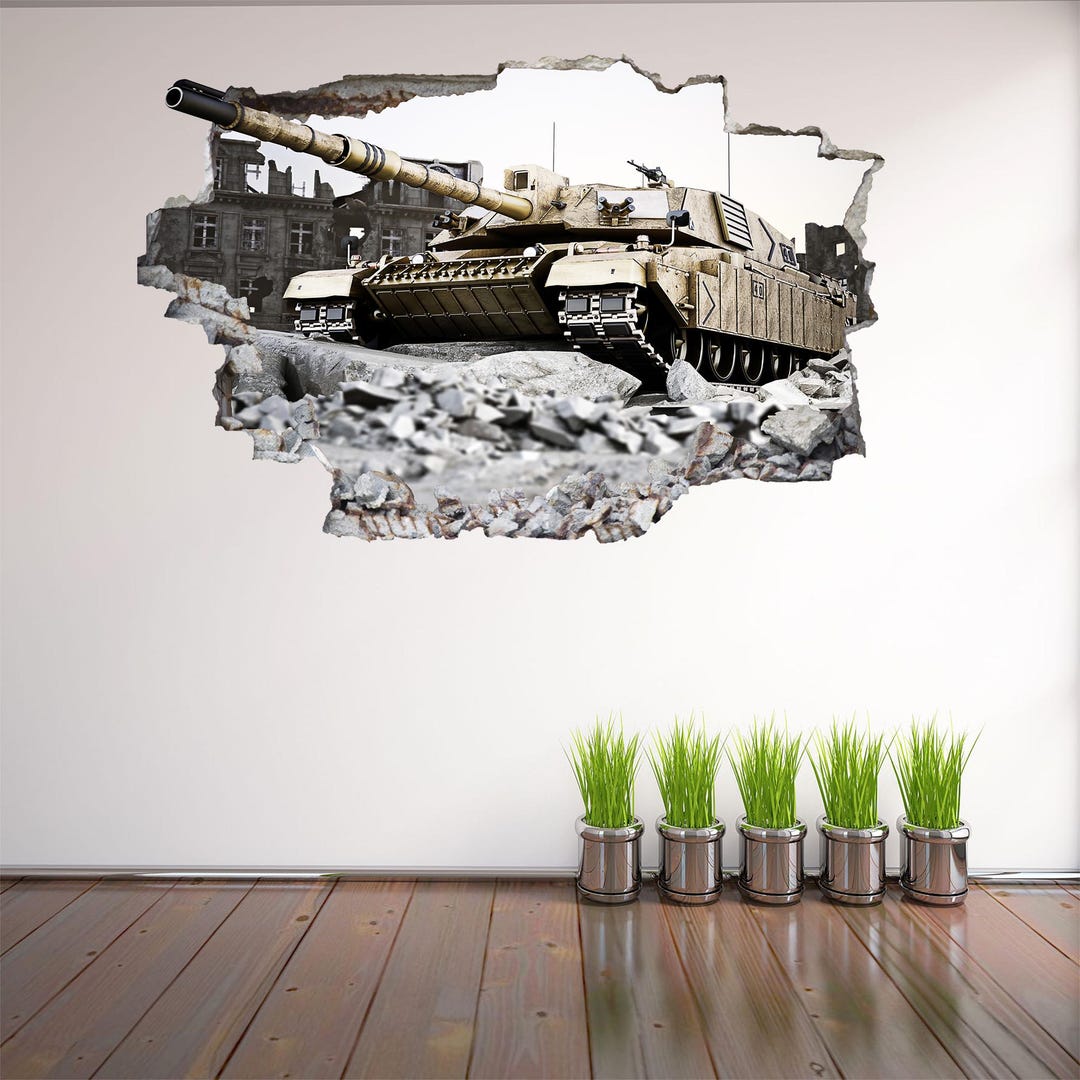 Tank Wall Decal Sticker Mural Poster Print Art Home Decor Army Battle ...
