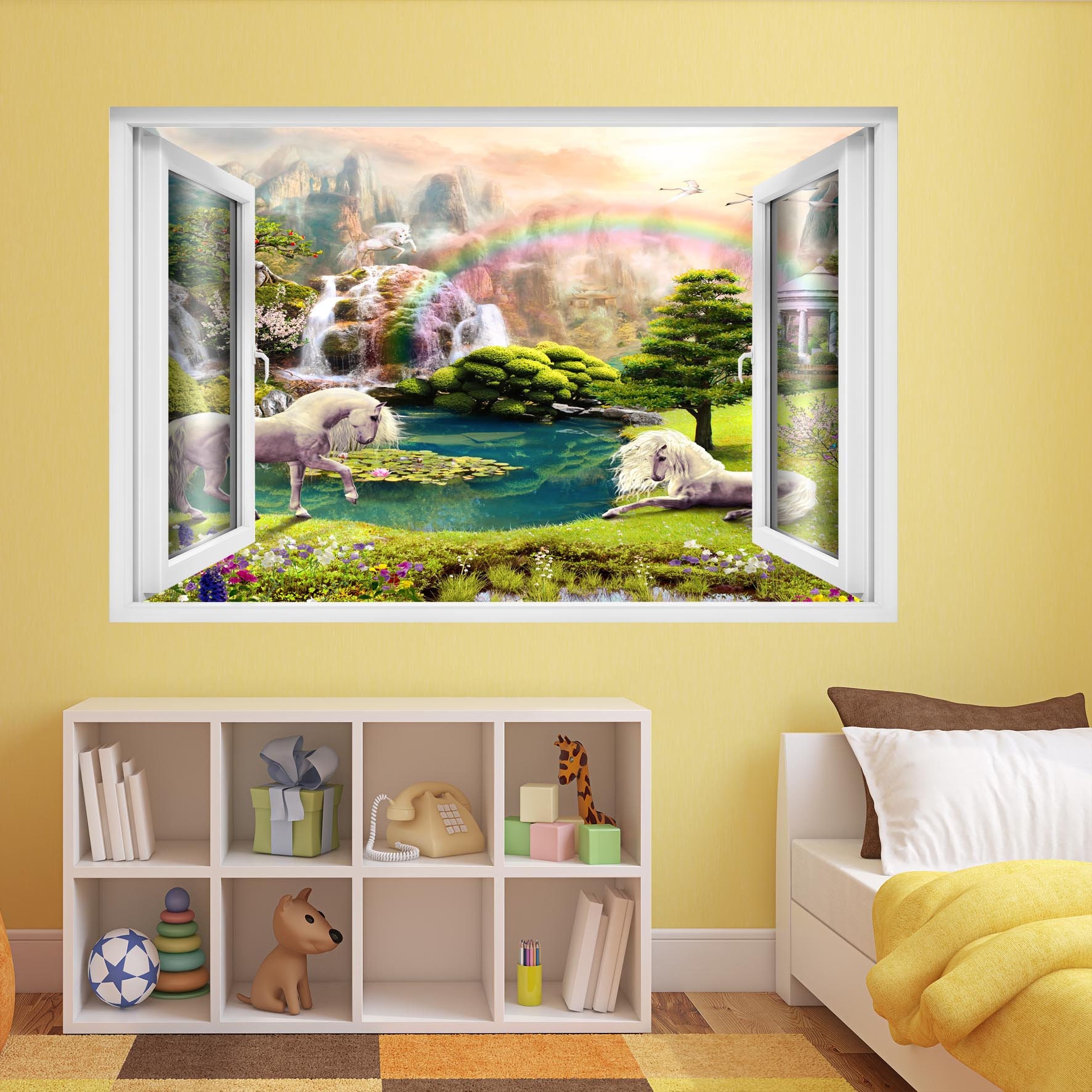 Unicorn Enchanted Forest Fantasy Wall Sticker Mural Decal Print Art ...