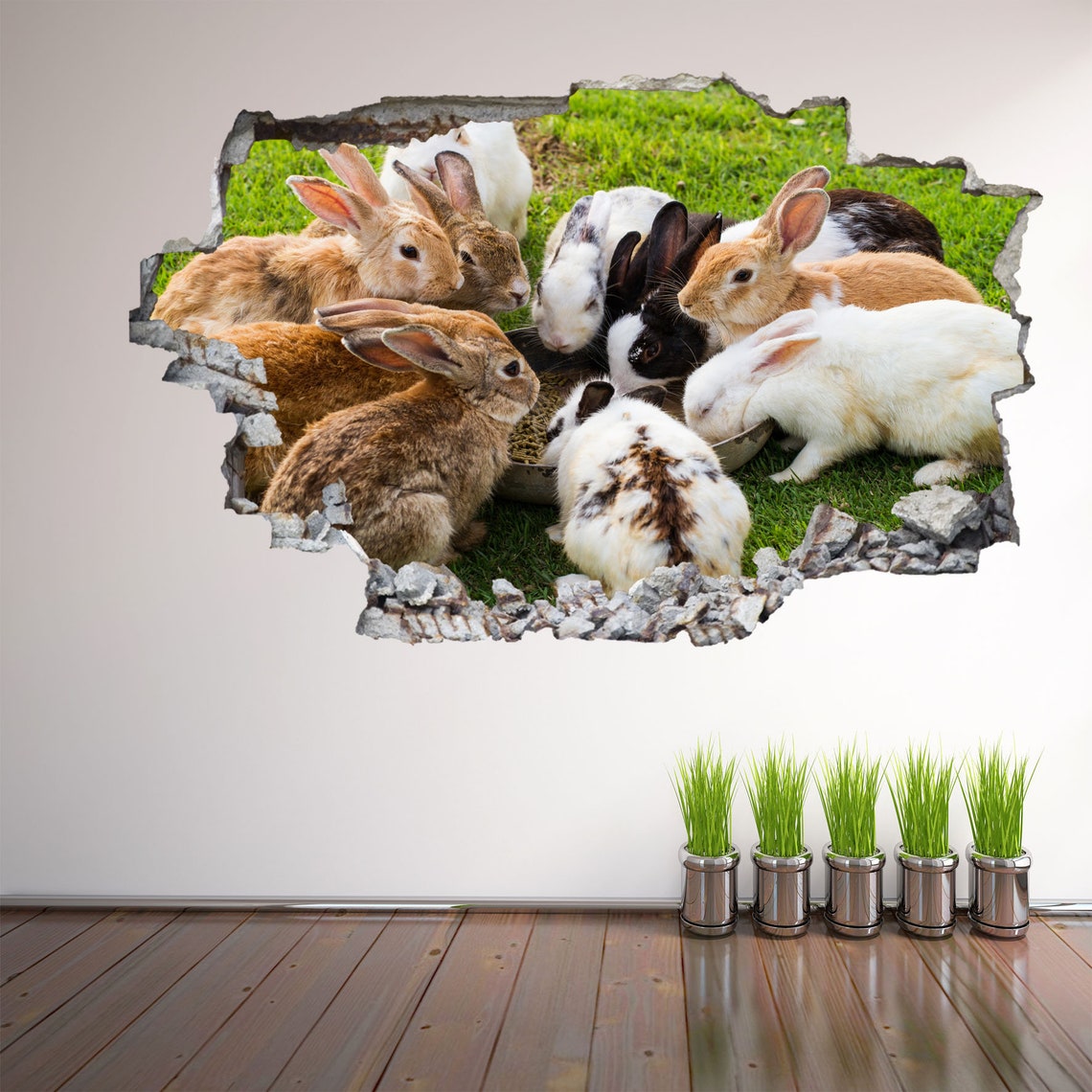 Cute Rabbits Wall Decal Sticker Mural Poster Print Art Kids - Etsy Canada