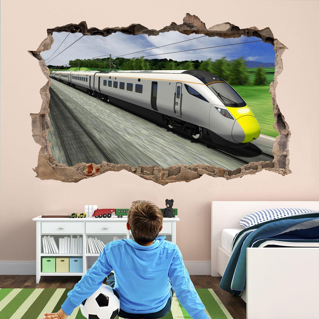 High Speed Train Wall Decal Sticker Mural Print Art Kids Bedroom Home ...