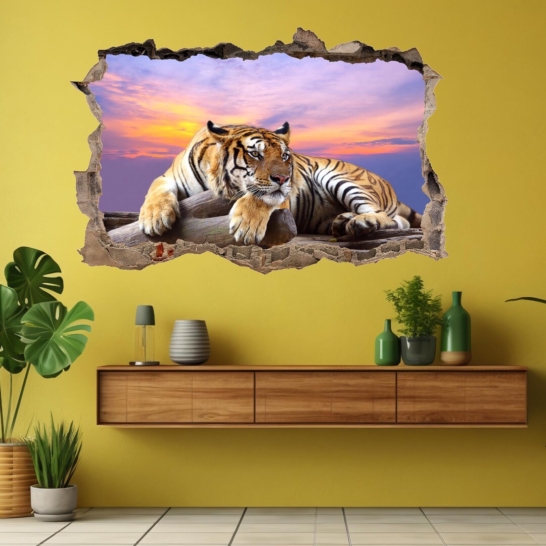 Tiger Wall Decal Sticker Mural Poster Print Art Home Decor Animal ...