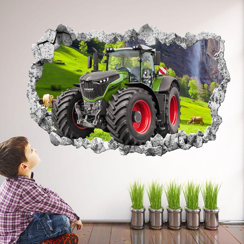 Tractor Wall Decal Sticker Mural Poster Print Art Kids Bedroom Home ...