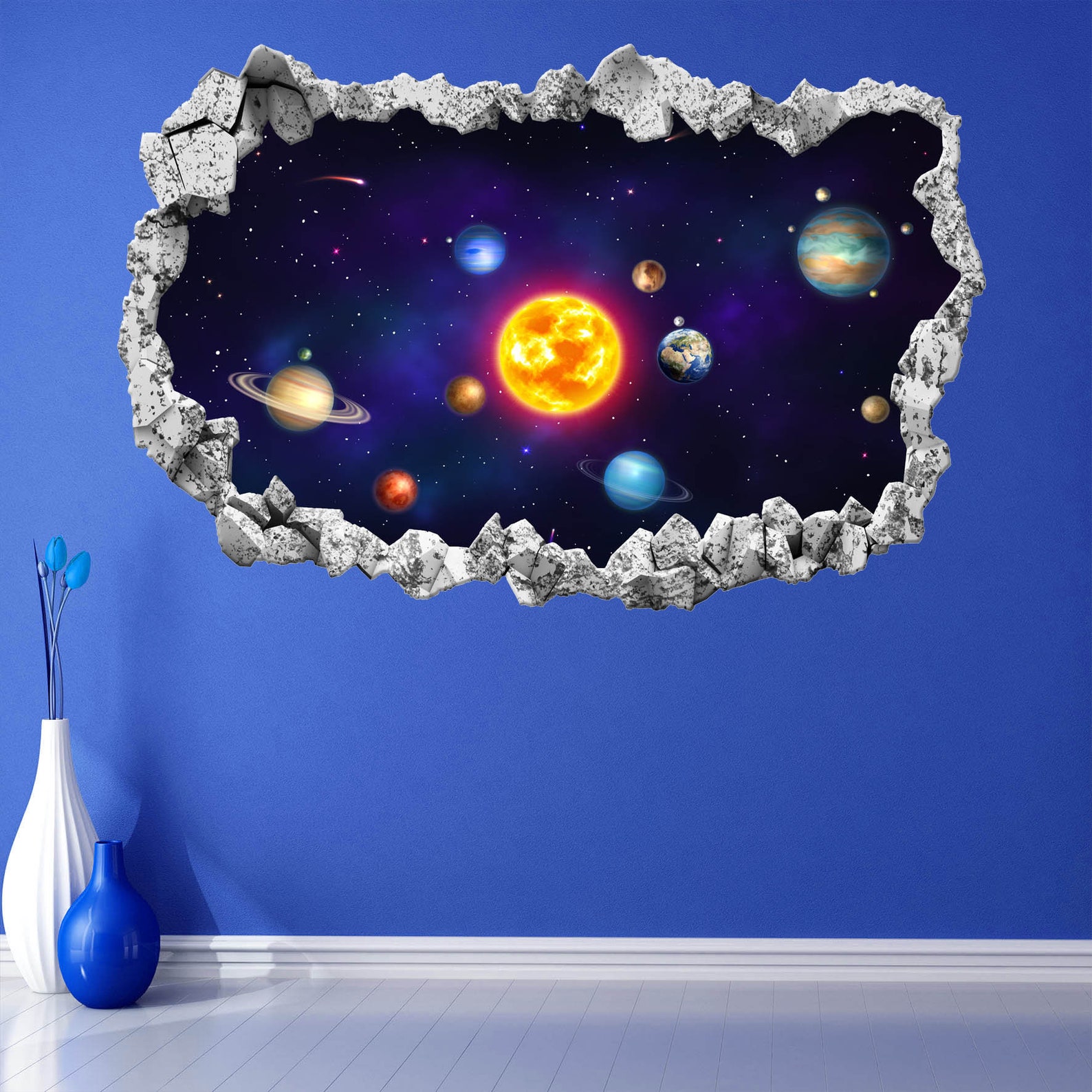 Planets Space Solar System Wall Sticker Mural Decal Print Art - Etsy