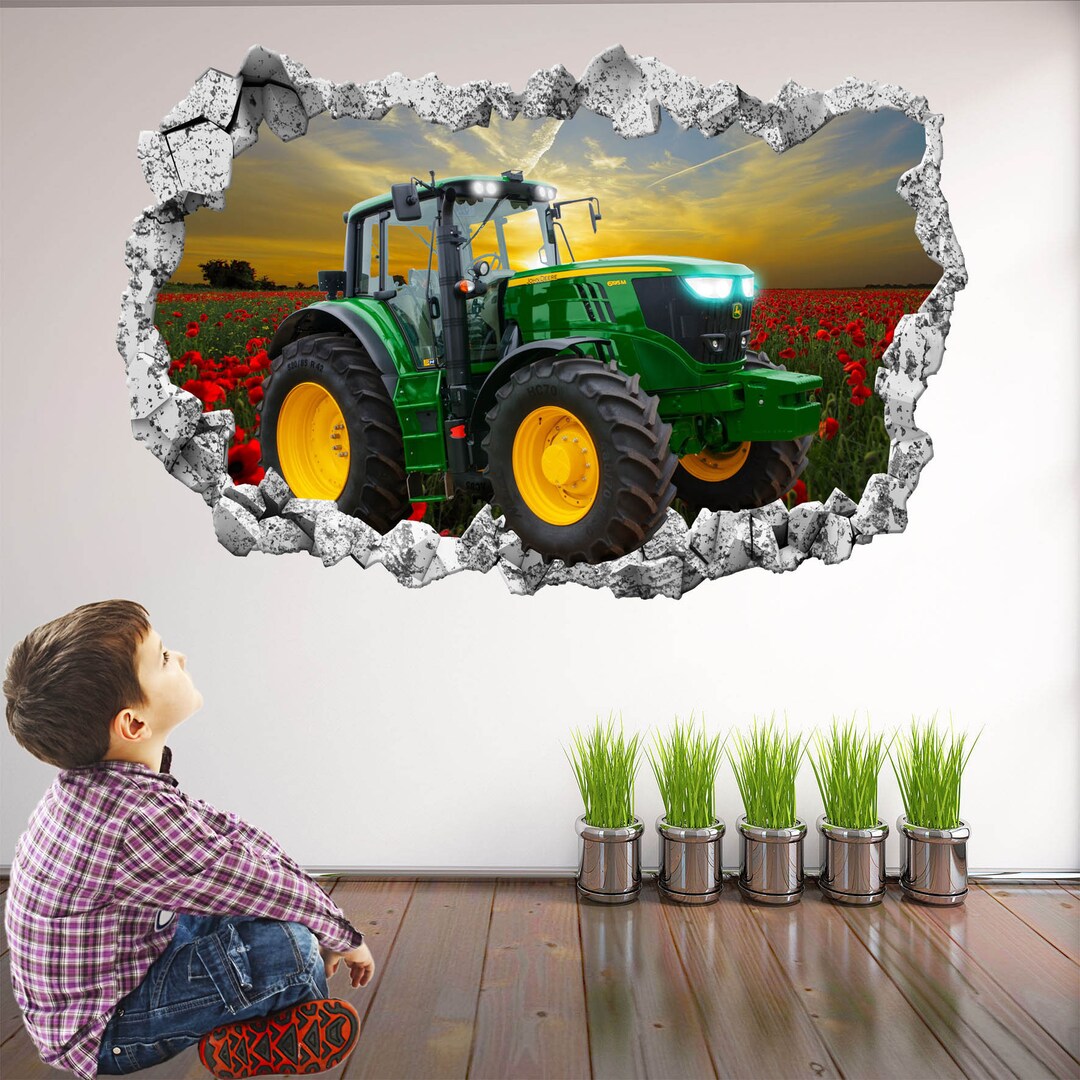 Tractor Wall Decal Sticker Mural Poster Print Art Kids Bedroom Home ...