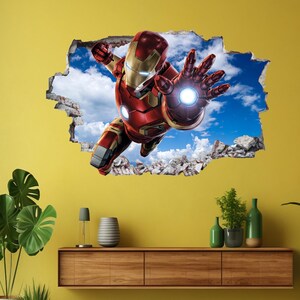 Iron Man Superhero Wall Decal Sticker Mural Poster Print Art Home ...