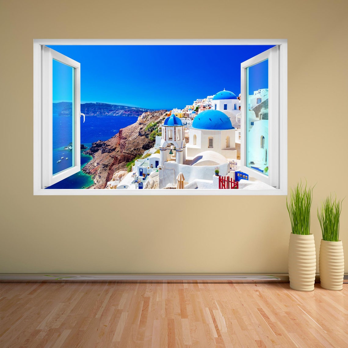 Santorini Island Traditional Houses Greece Wall Decal Sticker - Etsy