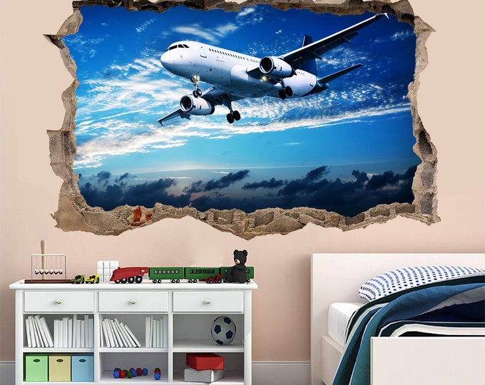 Airplane Wallpaper, Peel and Stick Wallpaper, Removable Vinyl, Airplane ...