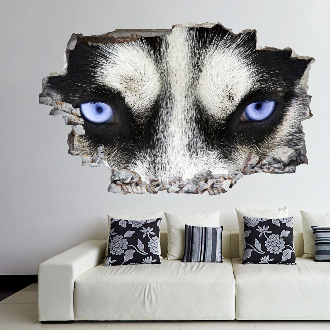 Husky Dog Eyes Animal Wall Decal Sticker Mural Poster Print Art Home ...