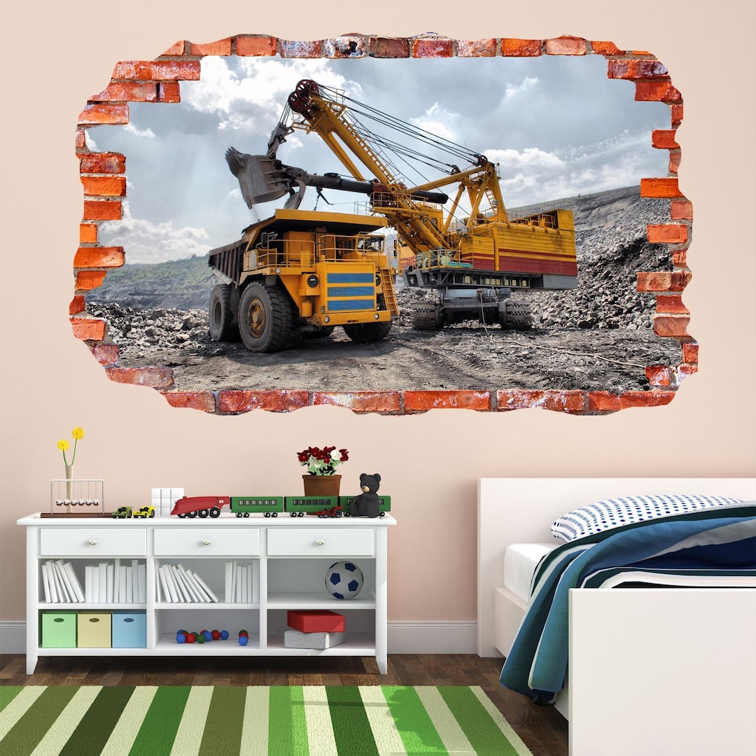 Mining Dump Truck Excavator Wall Sticker Mural Decal Poster Print Art ...