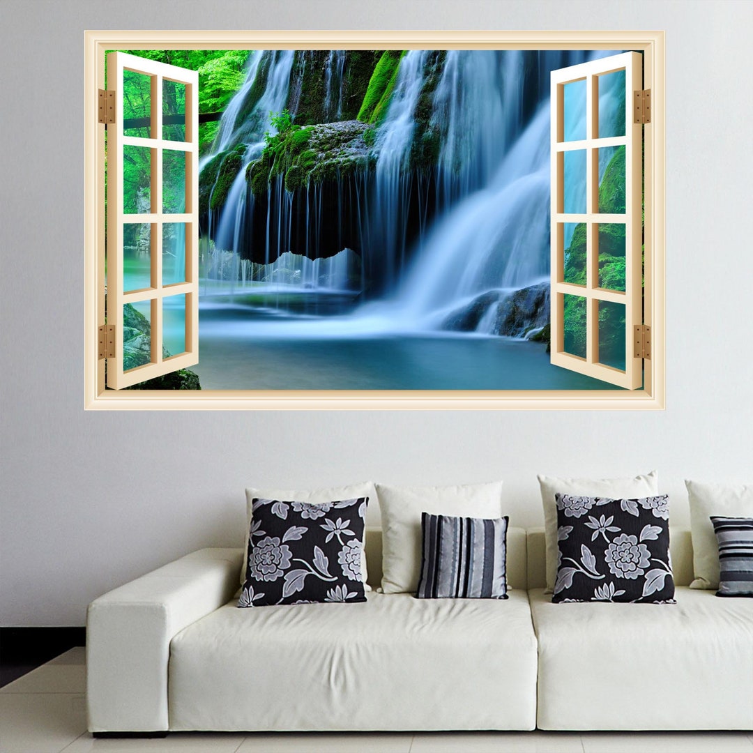 Waterfall Forest River Wall Decal Sticker Mural Poster Print Art Home ...