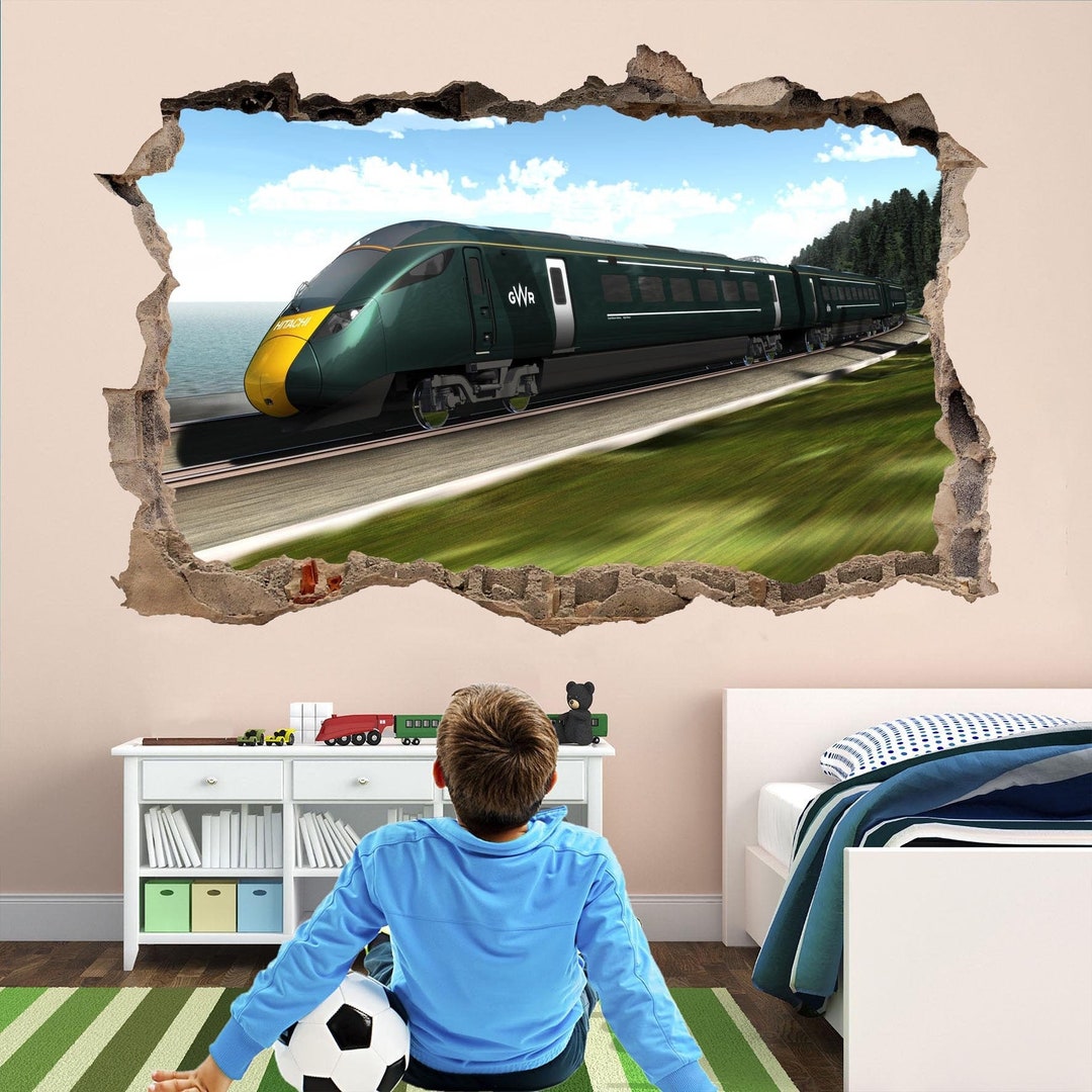 High Speed Train Wall Decal Sticker Mural Print Art Kids Bedroom Home ...