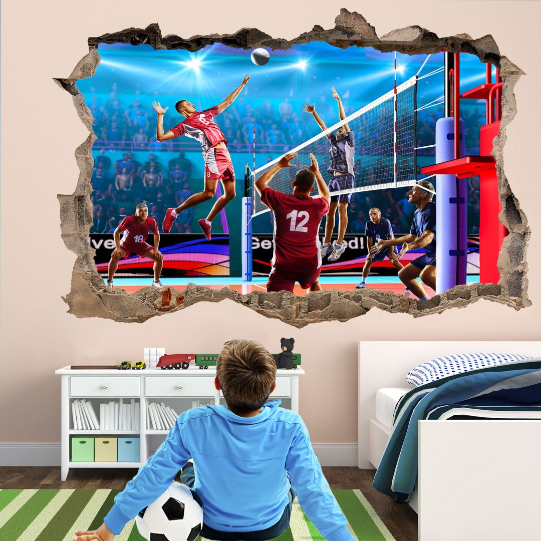 Volleyball Players Sports Wall Decal Sticker Mural Poster Print Art ...