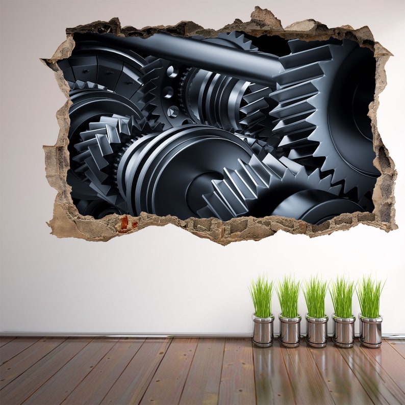 Gears Car Engine Gearbox Wall Decal Sticker Mural Poster Print | Etsy