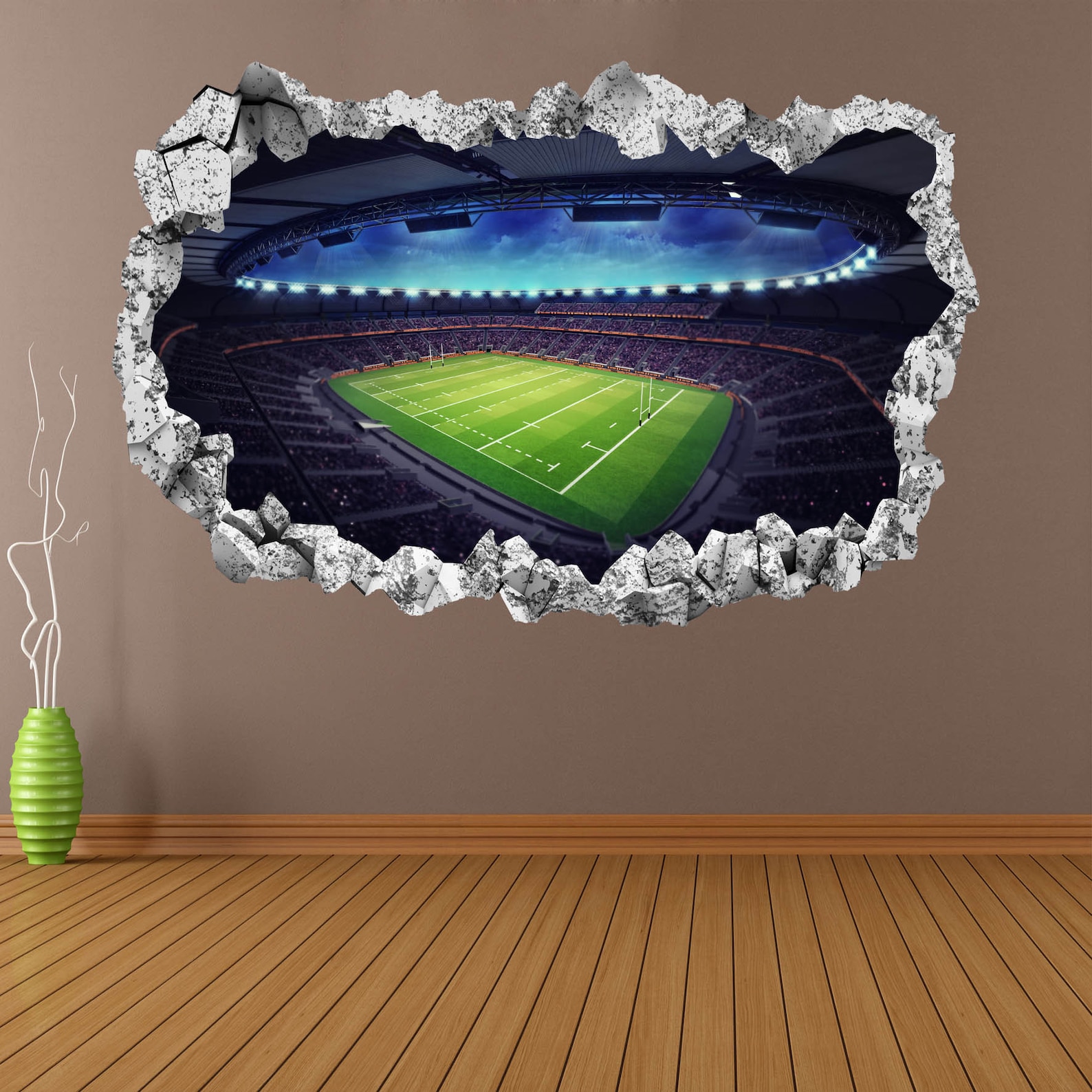 Rugby Stadium Sport Wall Sticker Mural Decal Print Art Kids Boys ...