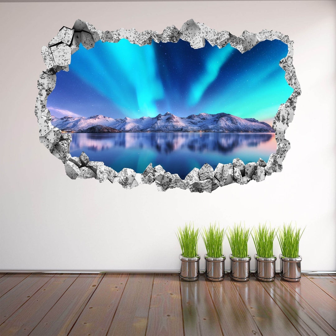 Northern Lights Wall Decal Sticker Mural Poster Print Art Home Bedroom ...