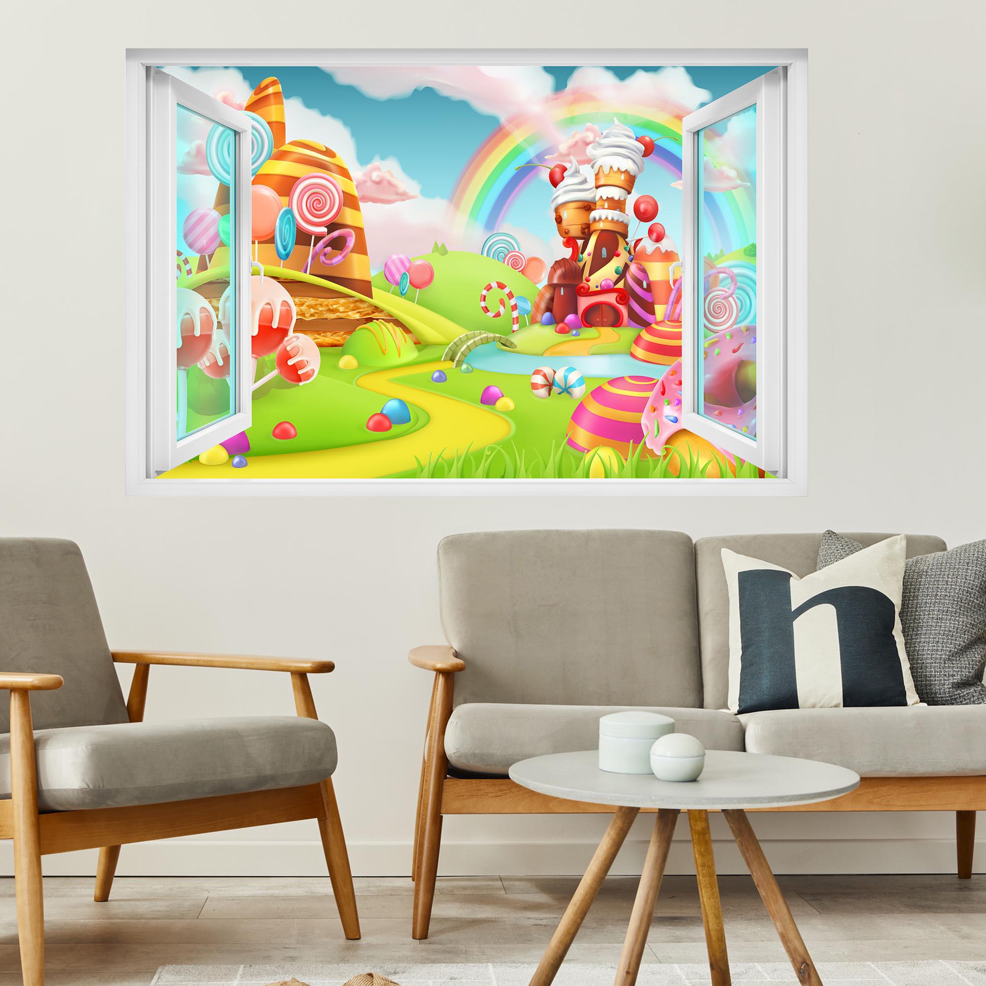 Candy Land Rainbow Sweet Wall Decal Sticker Mural Poster Print Art Kids ...