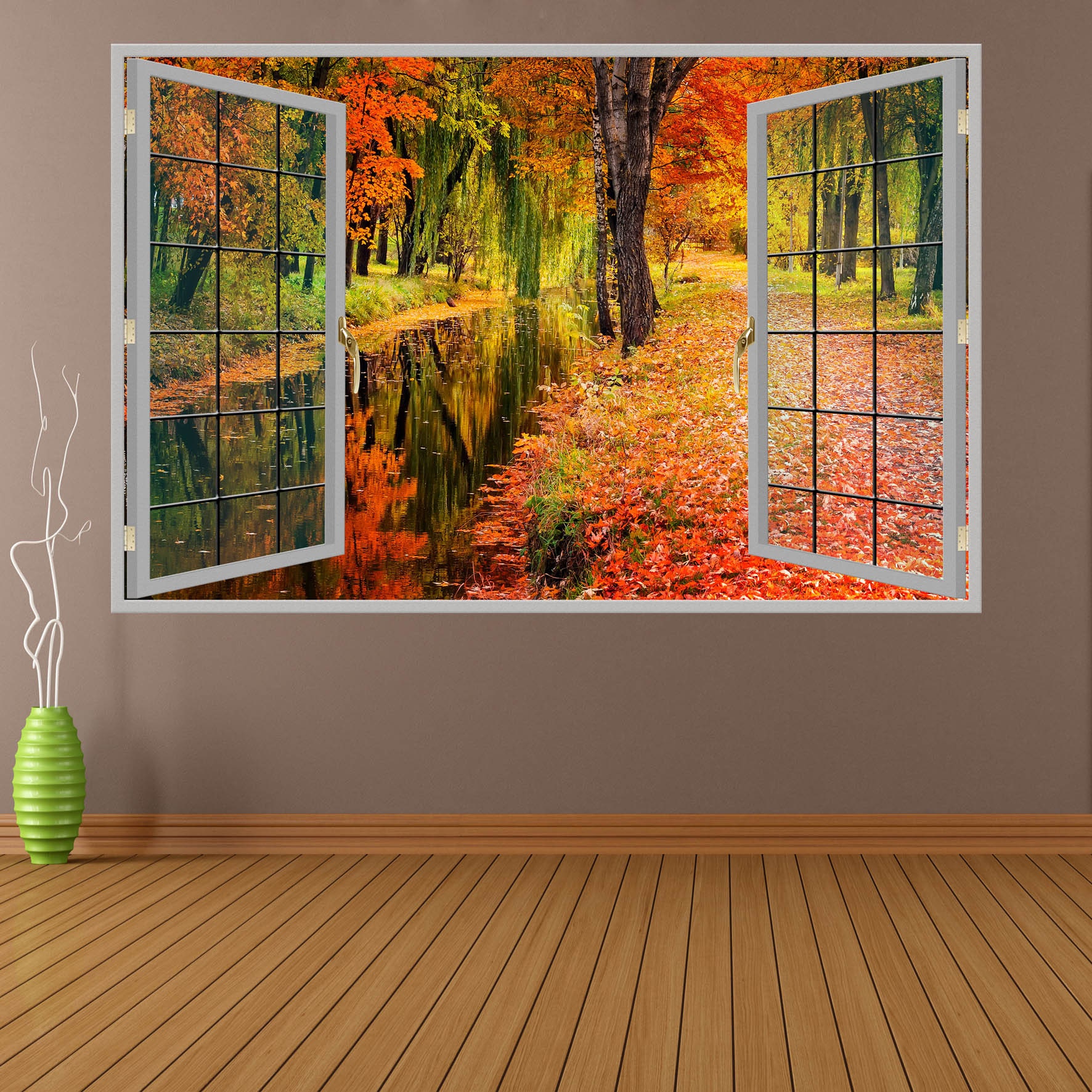Autumn Forest Trees Nature Wall Decal Sticker Mural Poster Print Art ...