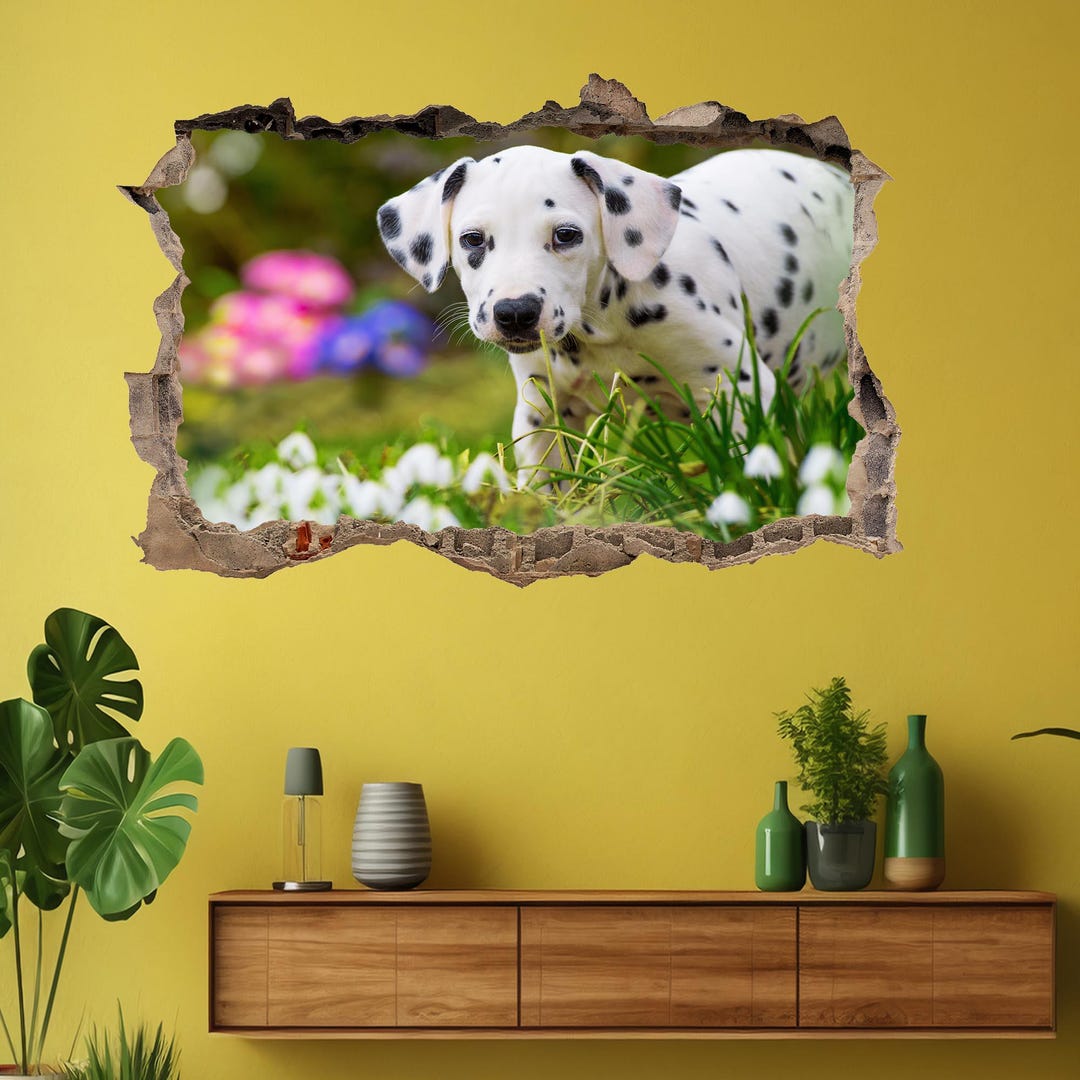 Dalmatian Puppy Wall Decal Sticker | Dog Wall Mural Poster | Animal ...