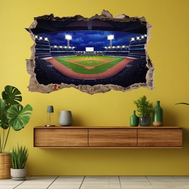 Baseball Stadium Wall Decal Sticker Mural Poster Print Art Kids Bedroom ...
