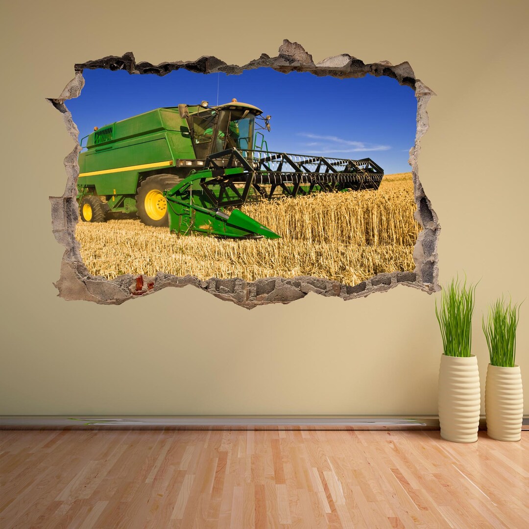 Combine Harvester Agricultural Farm Machinery Wall Sticker Mural Decal ...