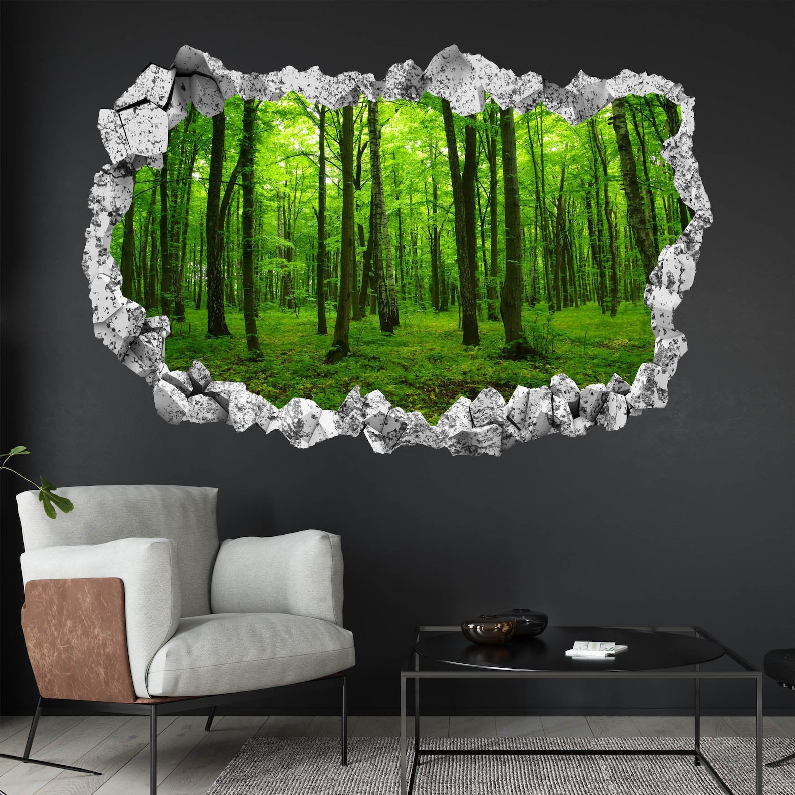 Forest Trees Grass Nature Wall Sticker Mural Decal Poster - Etsy Australia