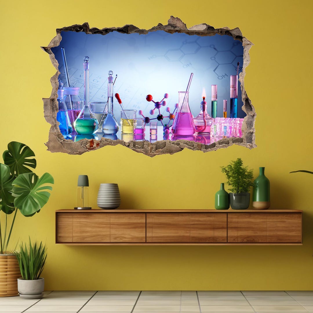 Chemistry Science Scientific Laboratory Glassware Wall Decal Sticker ...