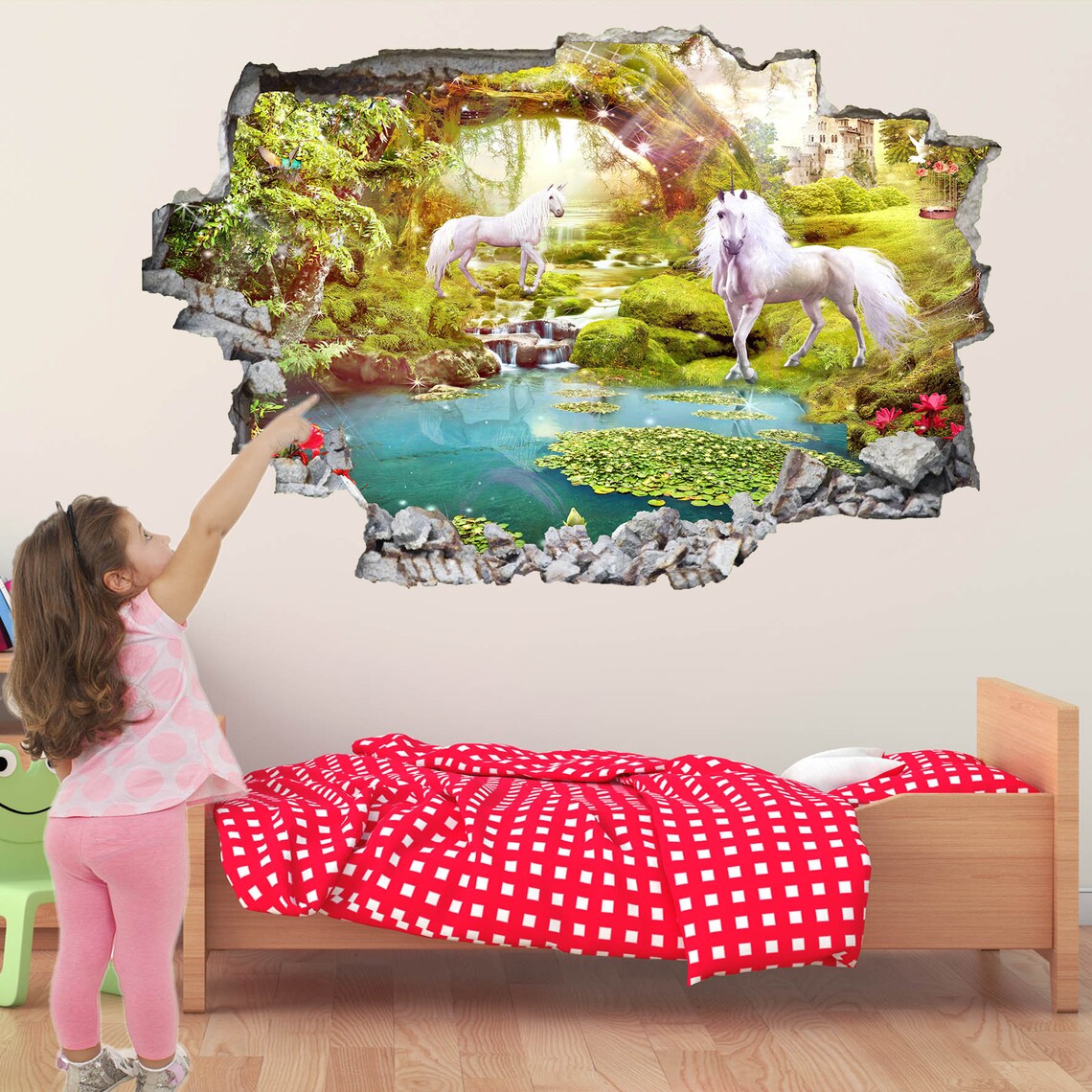 Unicorn Enchanted Forest Fantasy Wall Sticker Mural Decal | Etsy