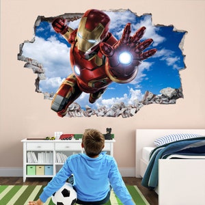 Iron Man Superhero Wall Decal Sticker Mural Poster Print Art Home ...