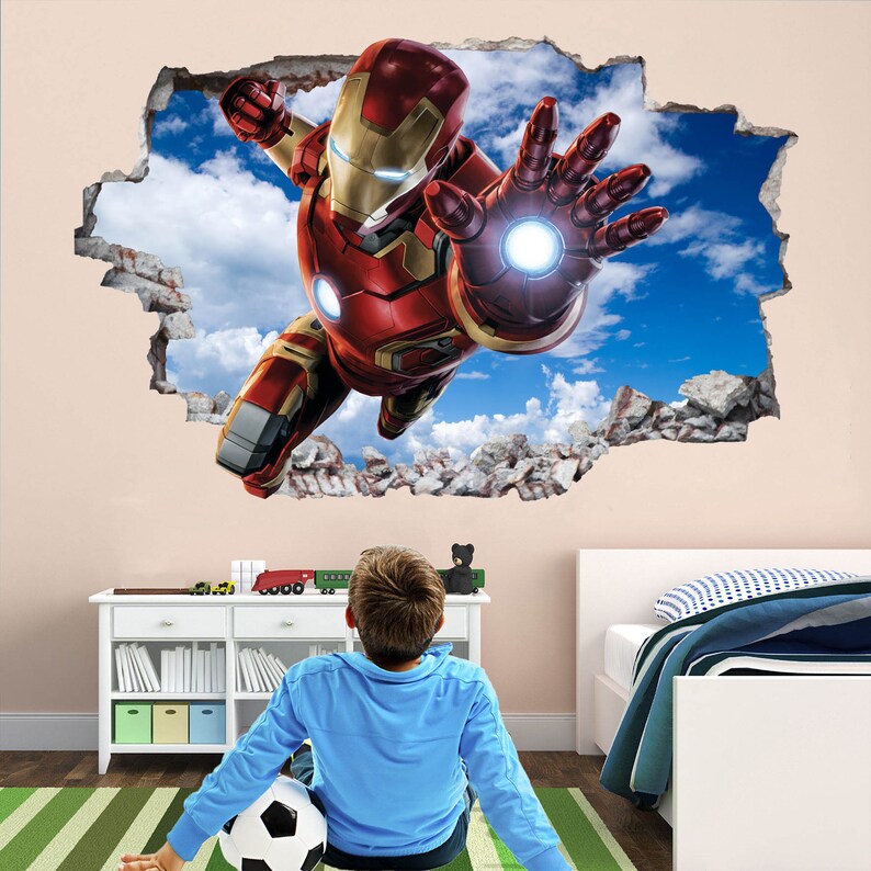 Iron Man Superhero Wall Decal Sticker Mural Poster Print Art - Etsy