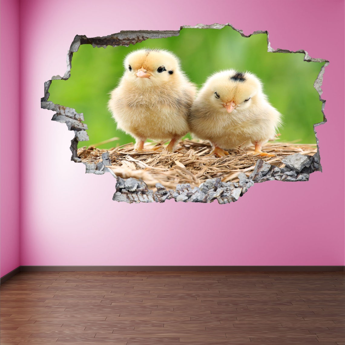 Cute Baby Chicken Chicks Wall Decal Sticker Mural Poster Print | Etsy