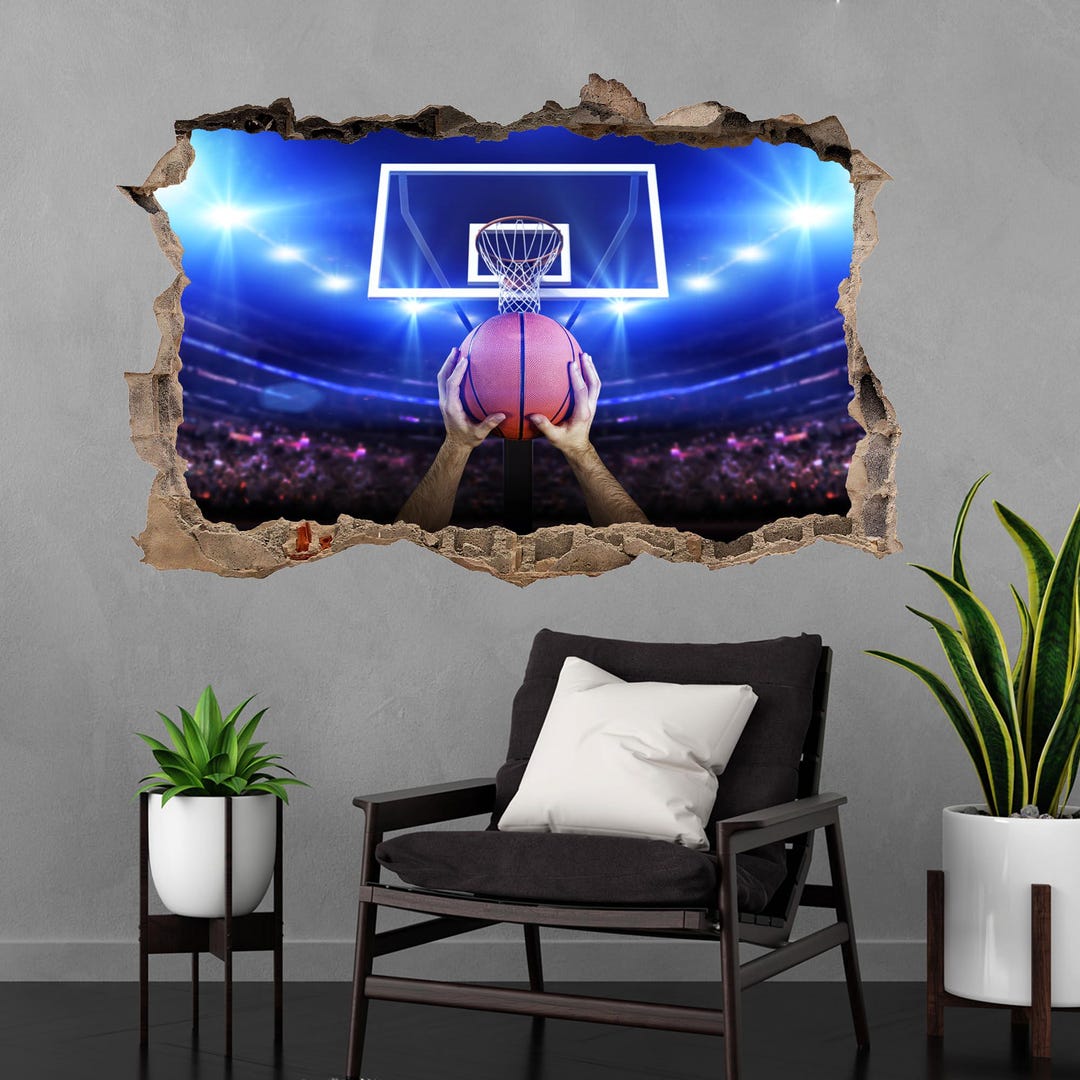 Basketball Player Wall Decal Sticker | Sports Wall Mural for Home ...