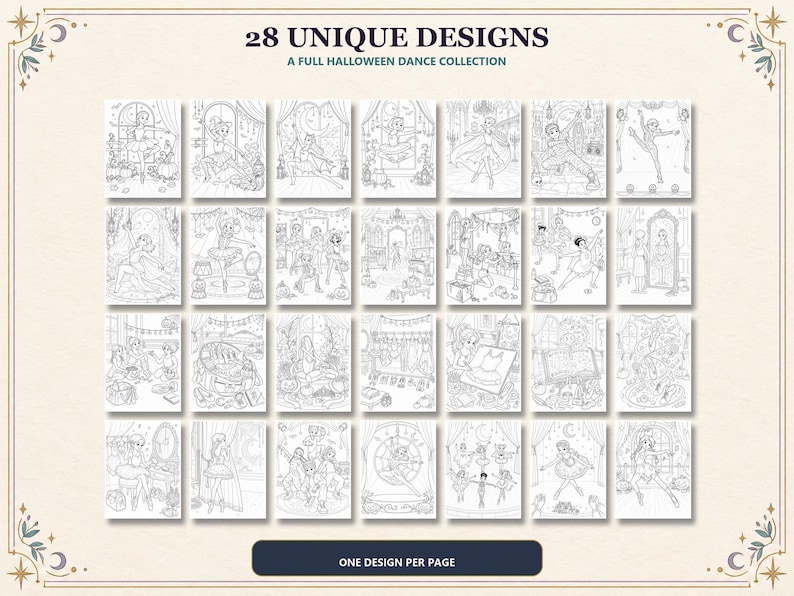 Halloween Dance Coloring Book, Printable Ballet Activity for Kids ...