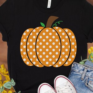 Polka Dots Pumpkin Fall Svg Cut File, Thanksgiving Pumpkin Svg, Fall ...